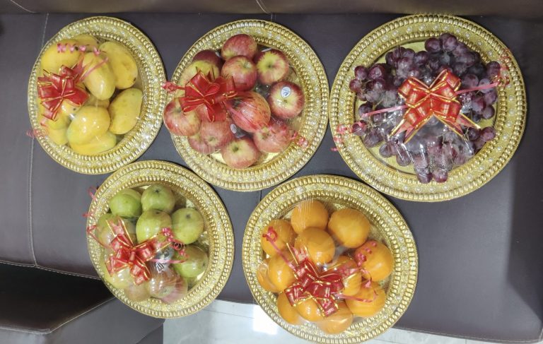 engagement ring platters fruits baskets engagement trays saree packing